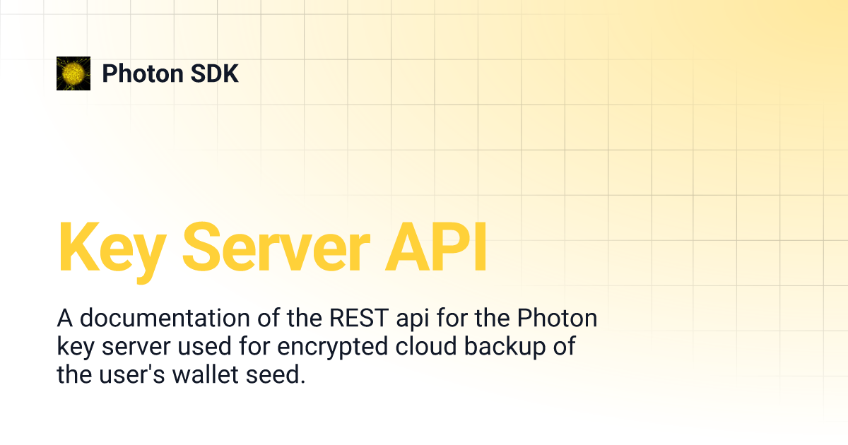 Key Server API | Photon SDK