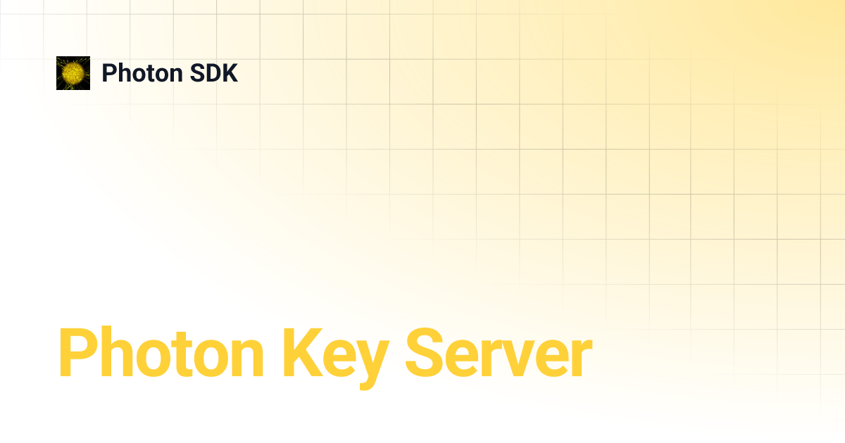 Photon Key Server | Photon SDK